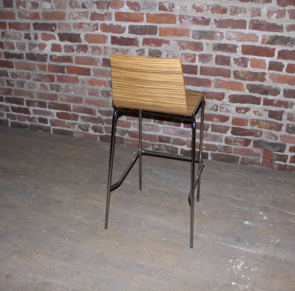 High Stool Chairs - Chrome with wooden effect - Furniture Hire ...