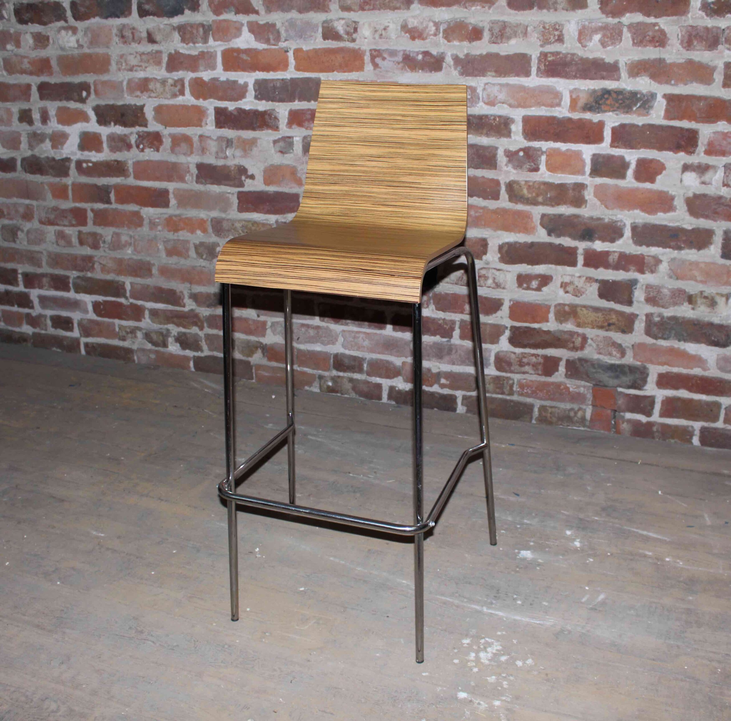 High Stool Chairs - Chrome with wooden effect - Furniture Hire ...